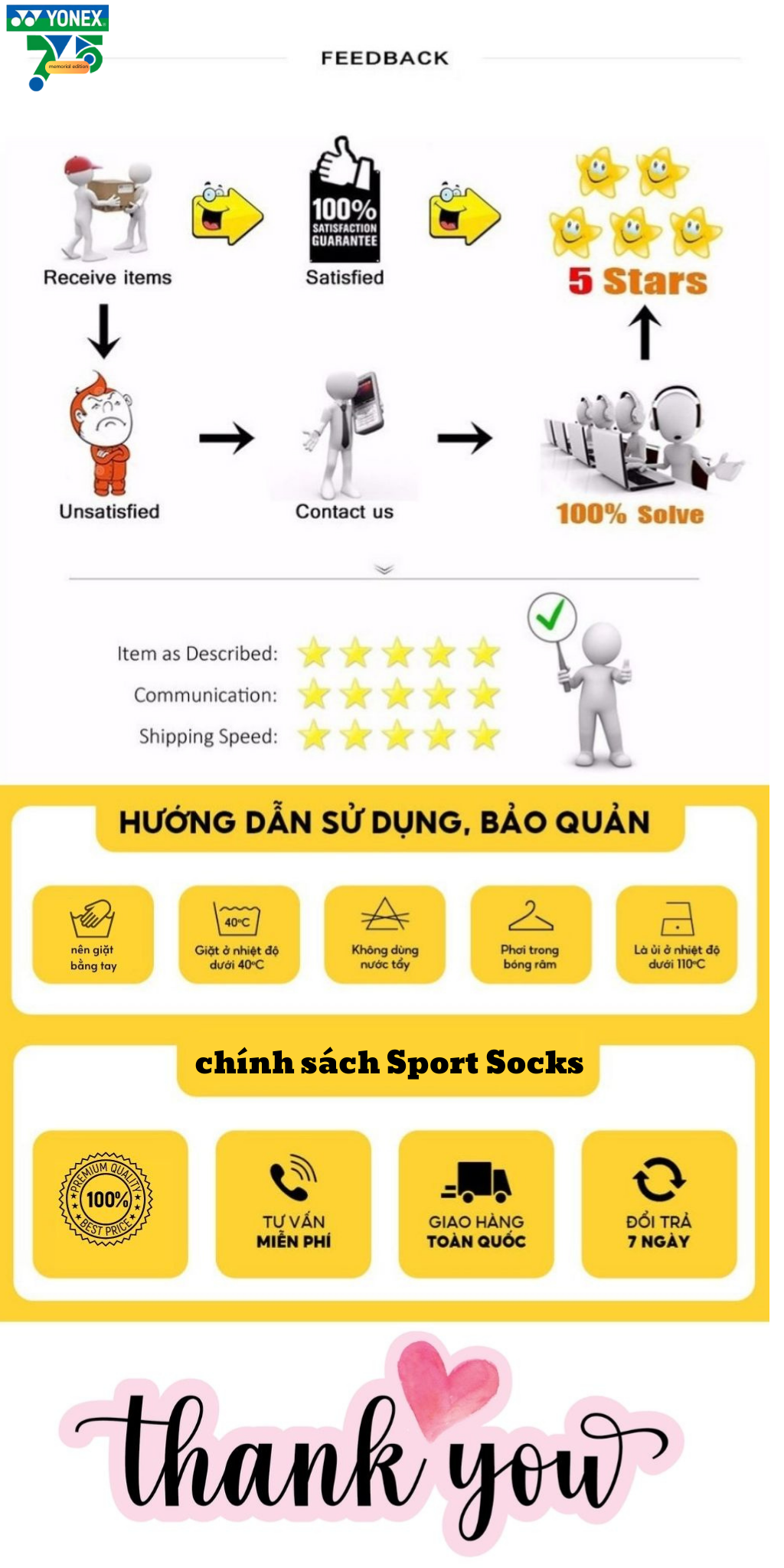 [New Model] YONEX Badminton Socks, Tennis Socks, Thick 3-Layer Knitted ...