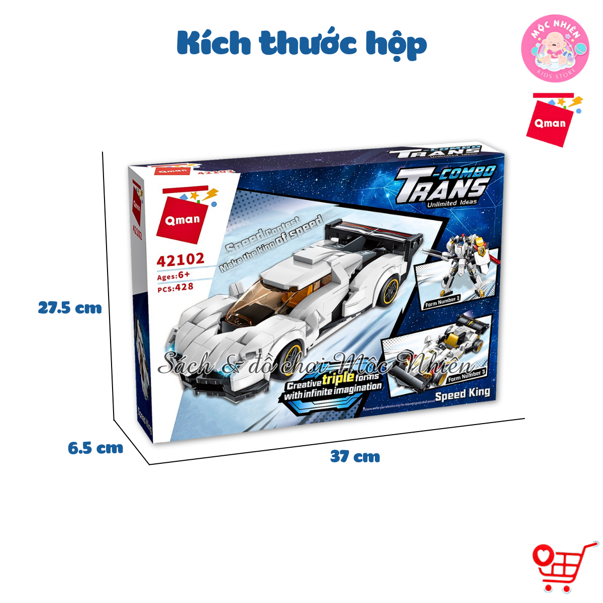 Qman 42102 Assembly Toy - King Speed Transformation Racing Car (428 parts) | Shopee Malaysia