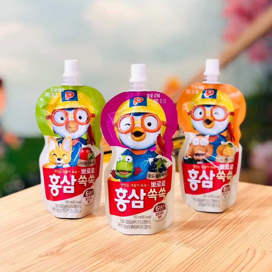 Korean Paldo Pororo Fruit Red Ginseng Juice Full Flavor - Pack x 100g ...