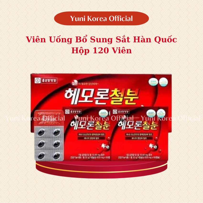 Korean Iron Supplement Pill Box Of 120 Tablets, For People With Anemia ...