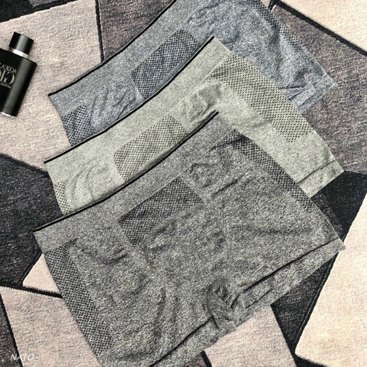 Gray Men's Underwear 100% Cotton Fabric Cold Elastic Mesh Hole High ...