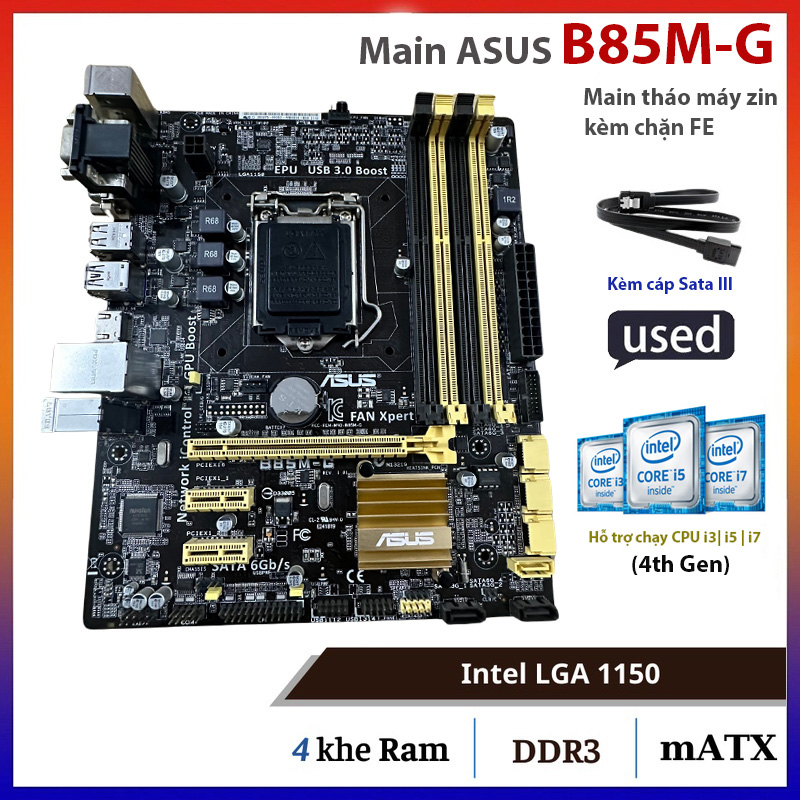Mainboard - Asus B85 computer motherboard has 4 Ram slots, H81, H61 ...