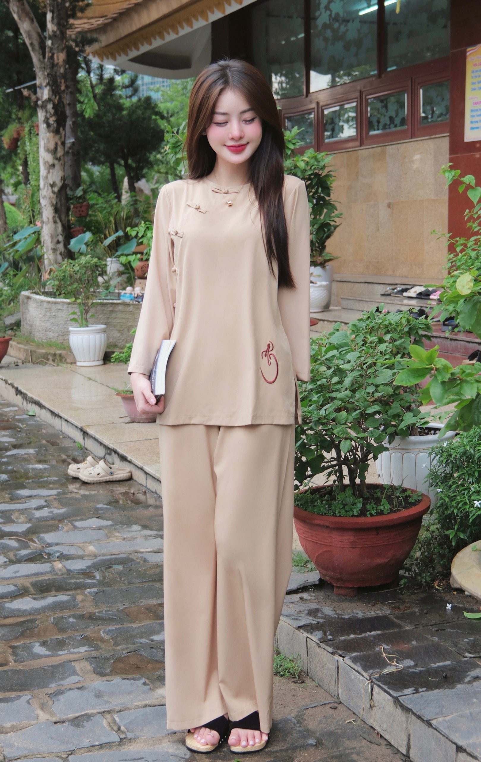 Dharma clothes for going to the temple with buttons CNY embroidered ...