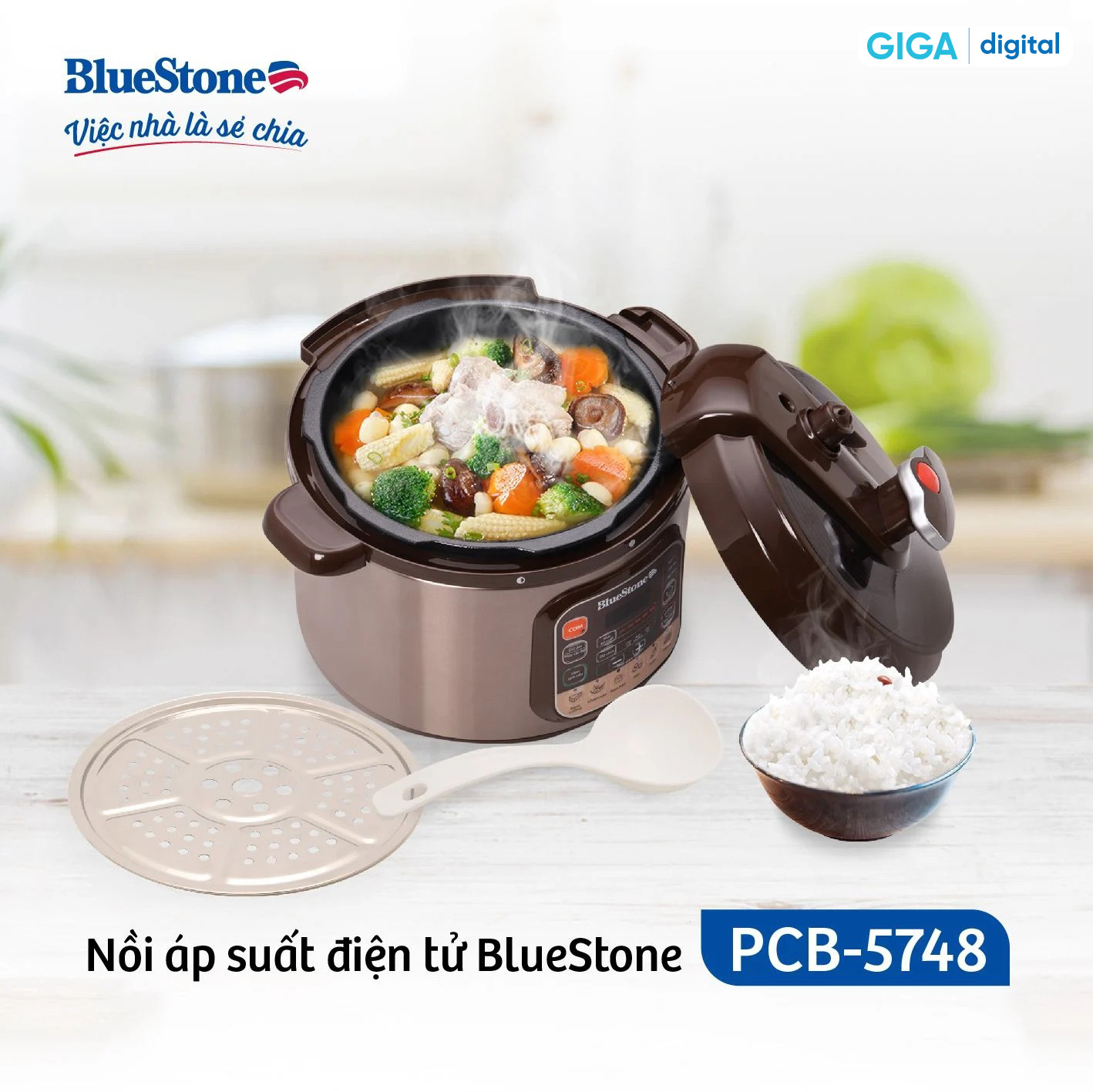 Bluestone PCB-5748 5L Pressure Cooker - Capacity 900W - 12 cooking ...