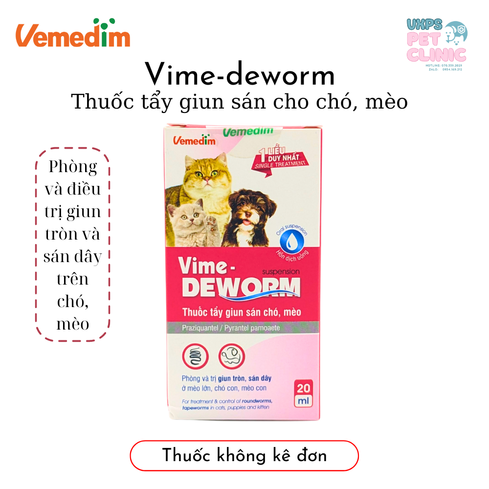 Vemedim Vime Deworm Deworming Worms and Rope Flukes for Dogs and Cats | Shopee Malaysia