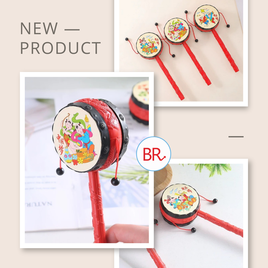 Traditional Fun Handshake Drums Toys For Babies - Trung Thu Wooden Drum ...