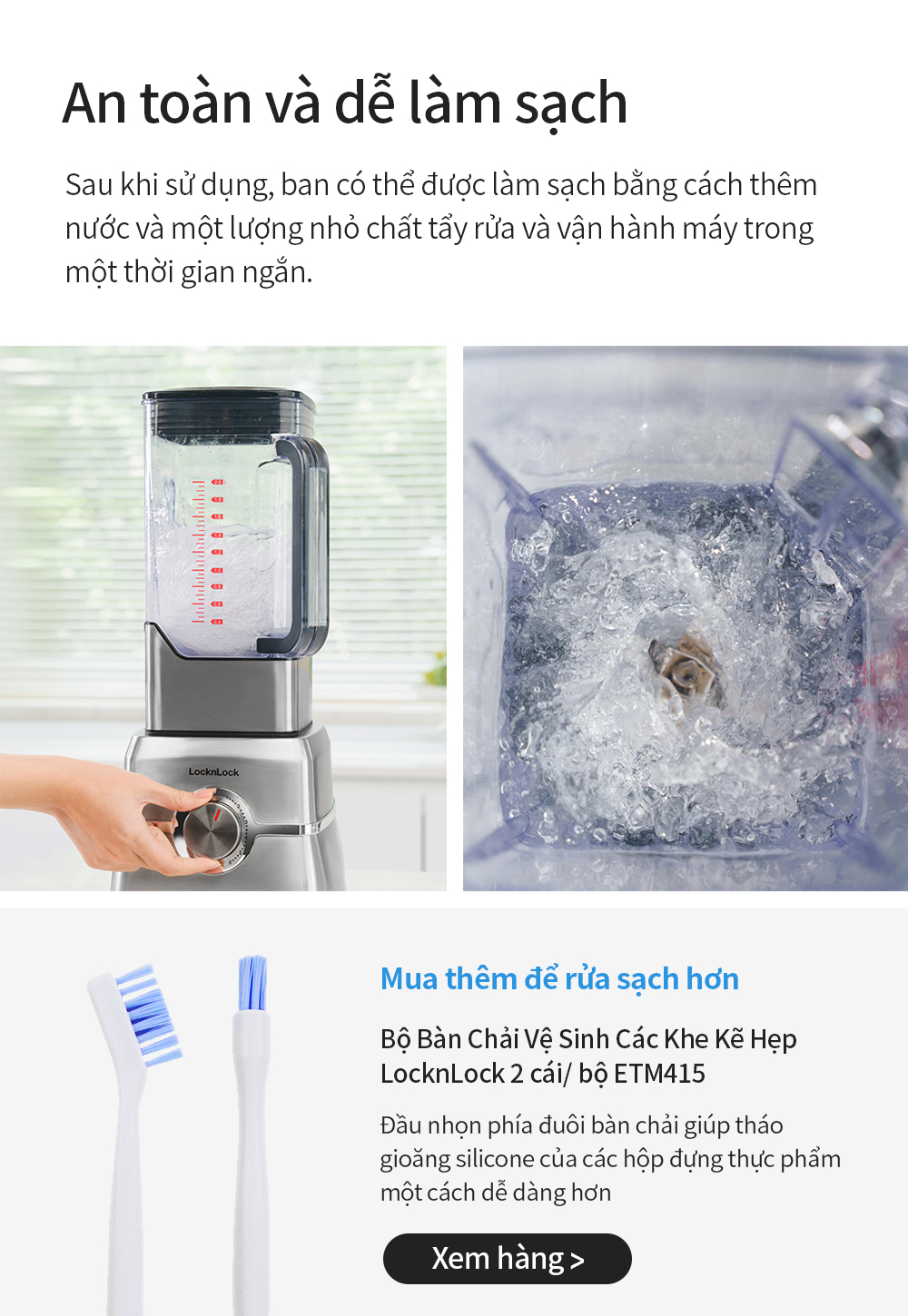 Super powerful blender LocknLock EJM476SLV 2L 3 modes Kneading/Brushing ...