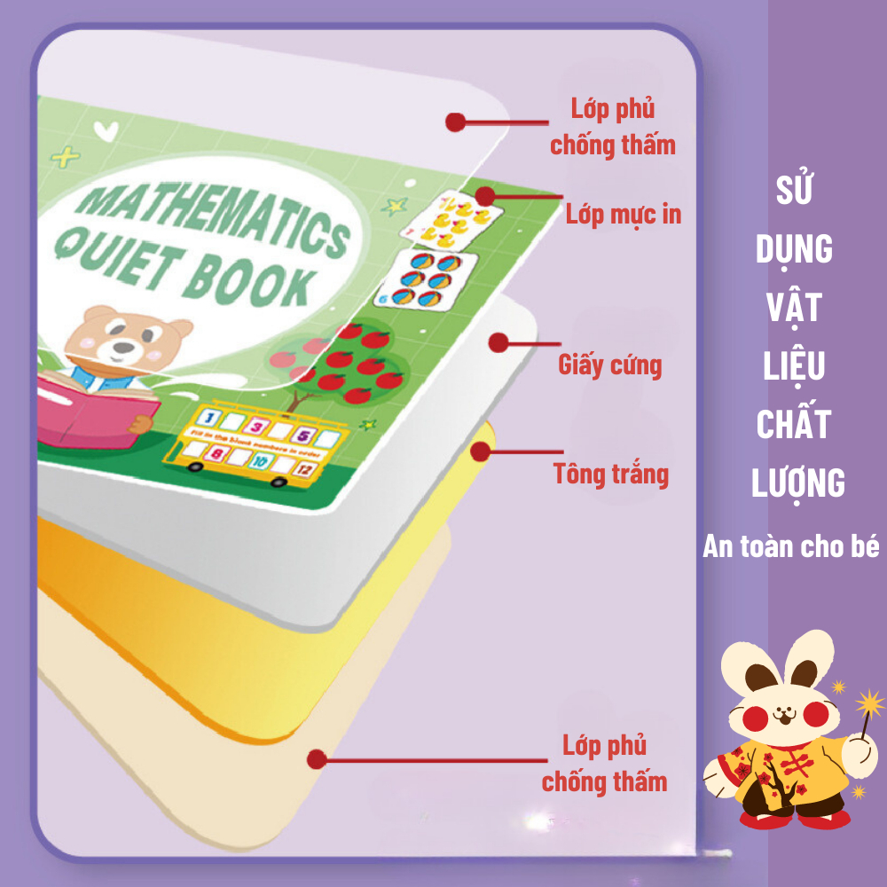 Mathematics peel-and-stick book with 16 topics, Montesori smart peel ...