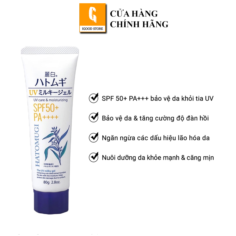 IGOOD - Hatomugi UV Care Sunscreen & Moisturizing SPF50+ PA++++ 80g ...