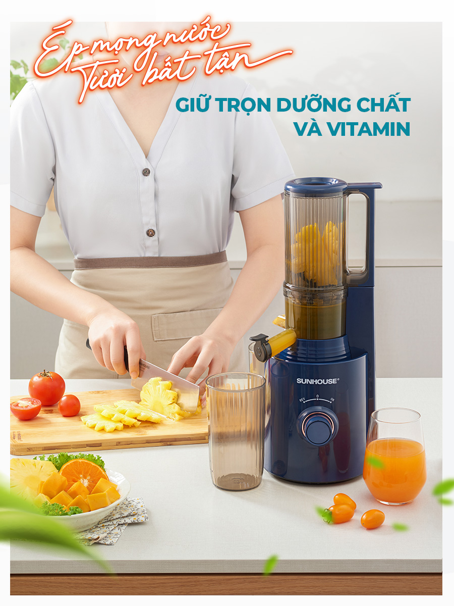 Sunhouse SHD5512 Slow Press Machine Large Capacity 250W Smart Fresh ...