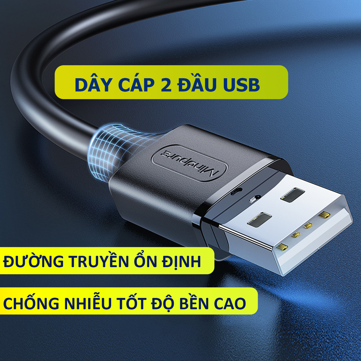 Usb cable with 2 male ends, fast and stable transmission, good anti ...