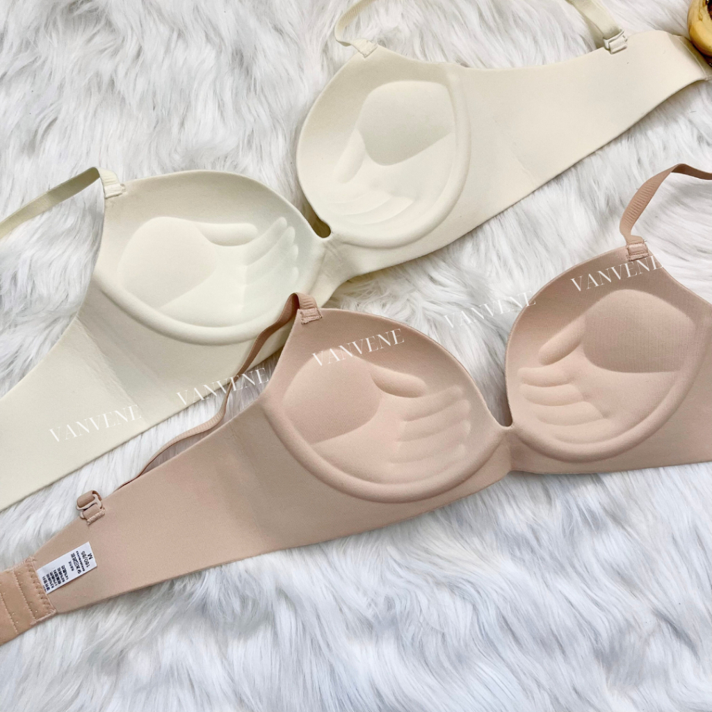 Yuki Store Women's Rimless Molded Bra with Breast Enhancement Wearing ...