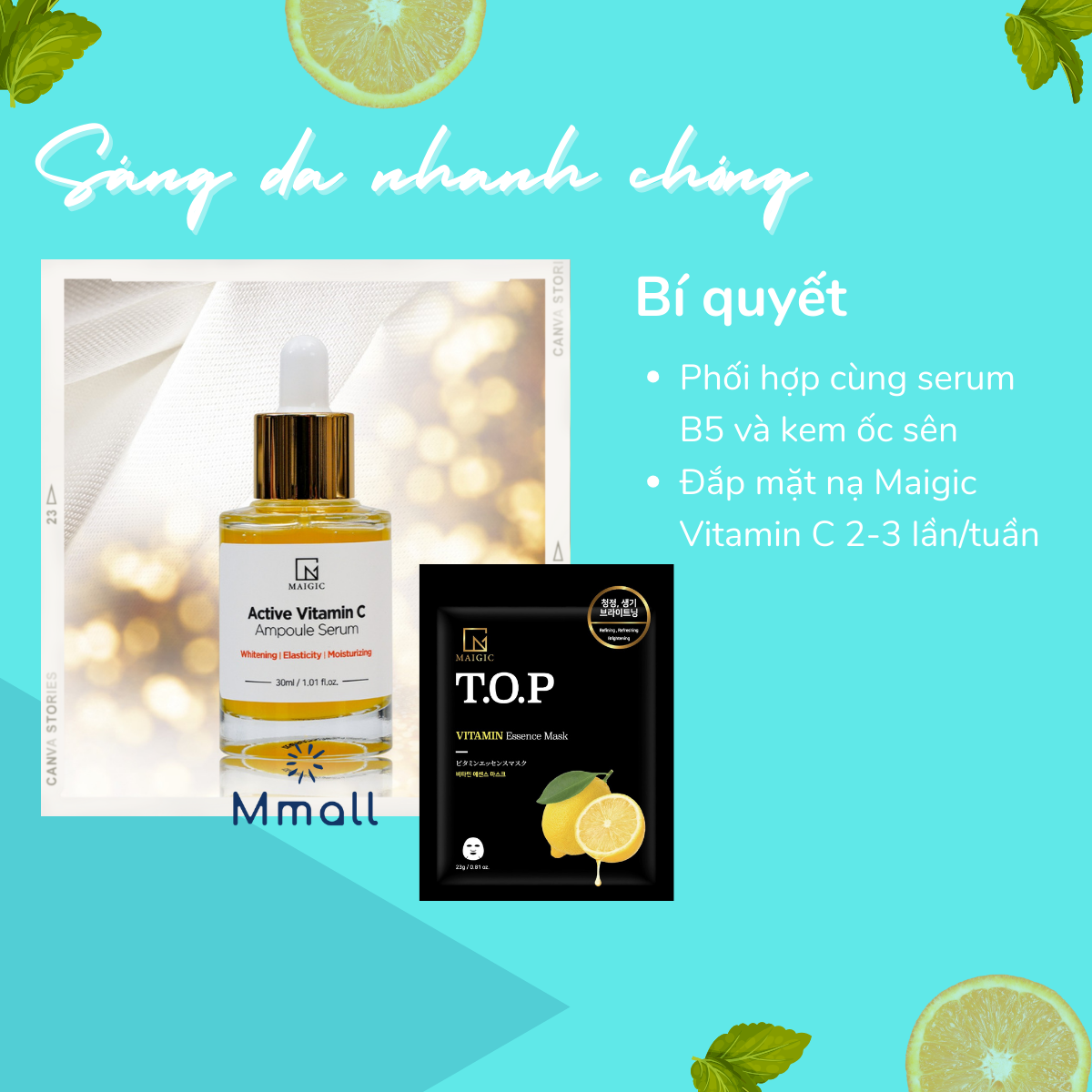 Maigic Active Vit C Ampoule Vitamin C Serum whitens skin, reduces dark spots and reduces acne ...