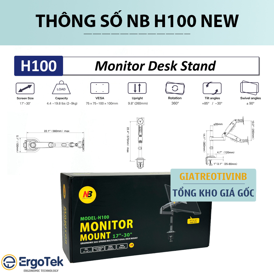 Nb G45 22 - 40 Inch / NB H100 17 - 30 Inch - Monitor Mount / Computer ...