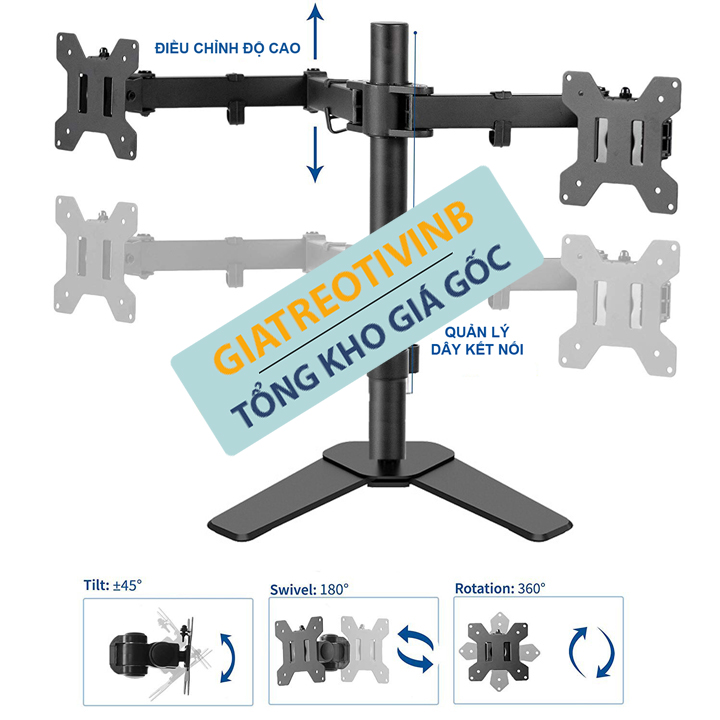 Dual Monitor Mount - ErgoTek EZ42 17 - 27 Inch Desk Mount Dual Monitor ...