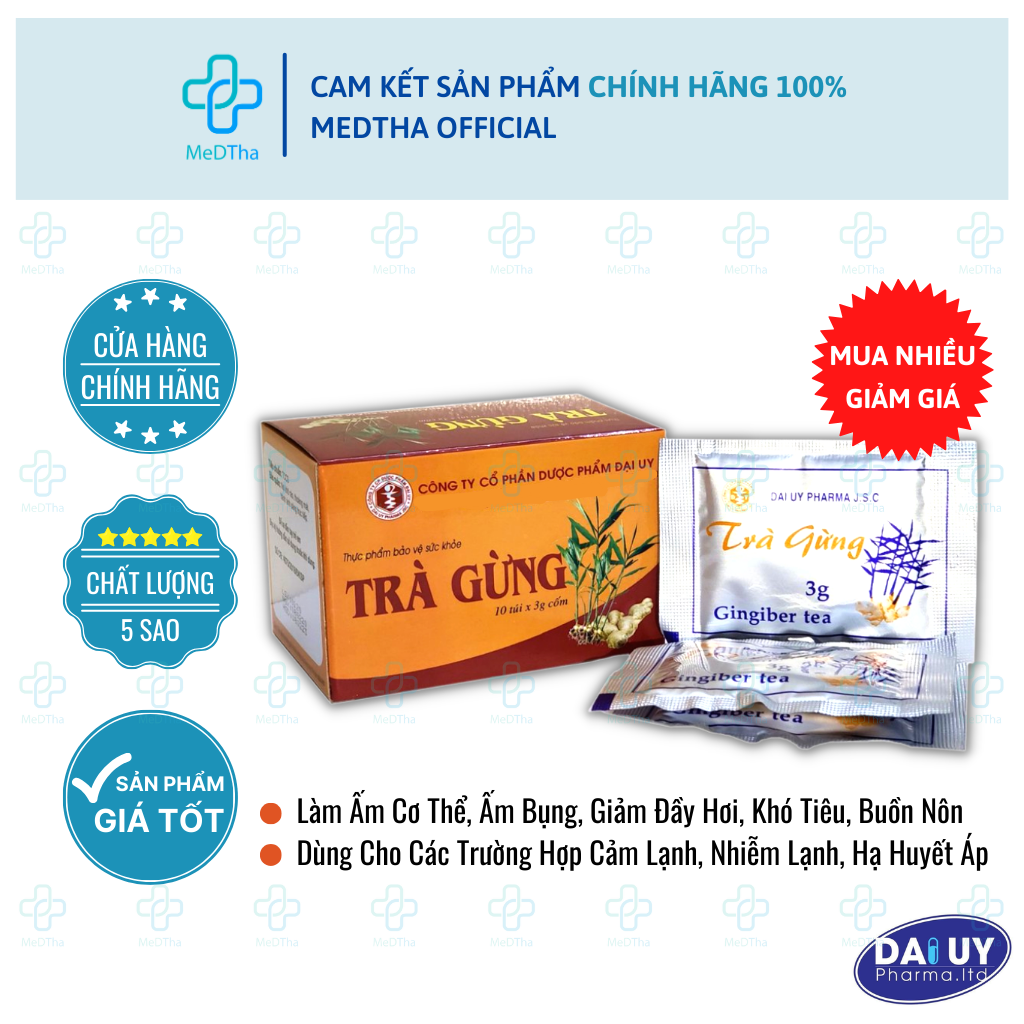 Dai Uy Ginger Tea - Ginger Tea, Warms the Stomach, Reduces Bloating, Indigestion, Ginger ...