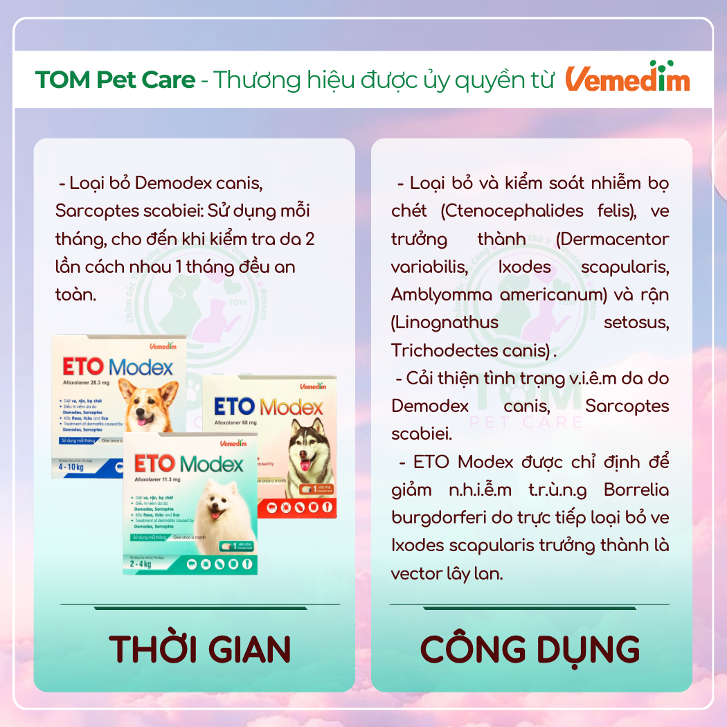 Eto Modex tablets to kill ticks, fleas, dermatitis caused by demodex ...