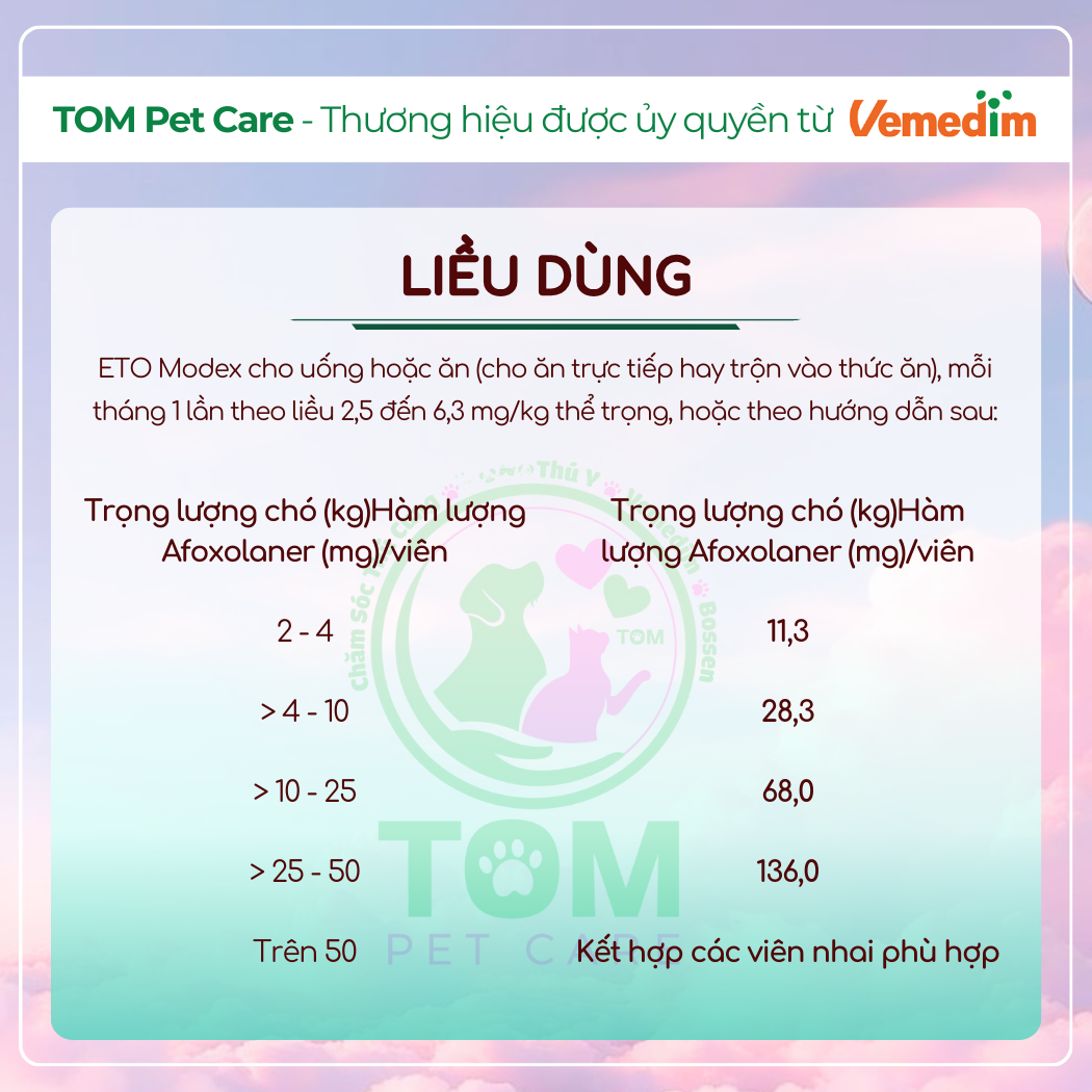 Eto Modex tablets to kill ticks, fleas, dermatitis caused by demodex ...