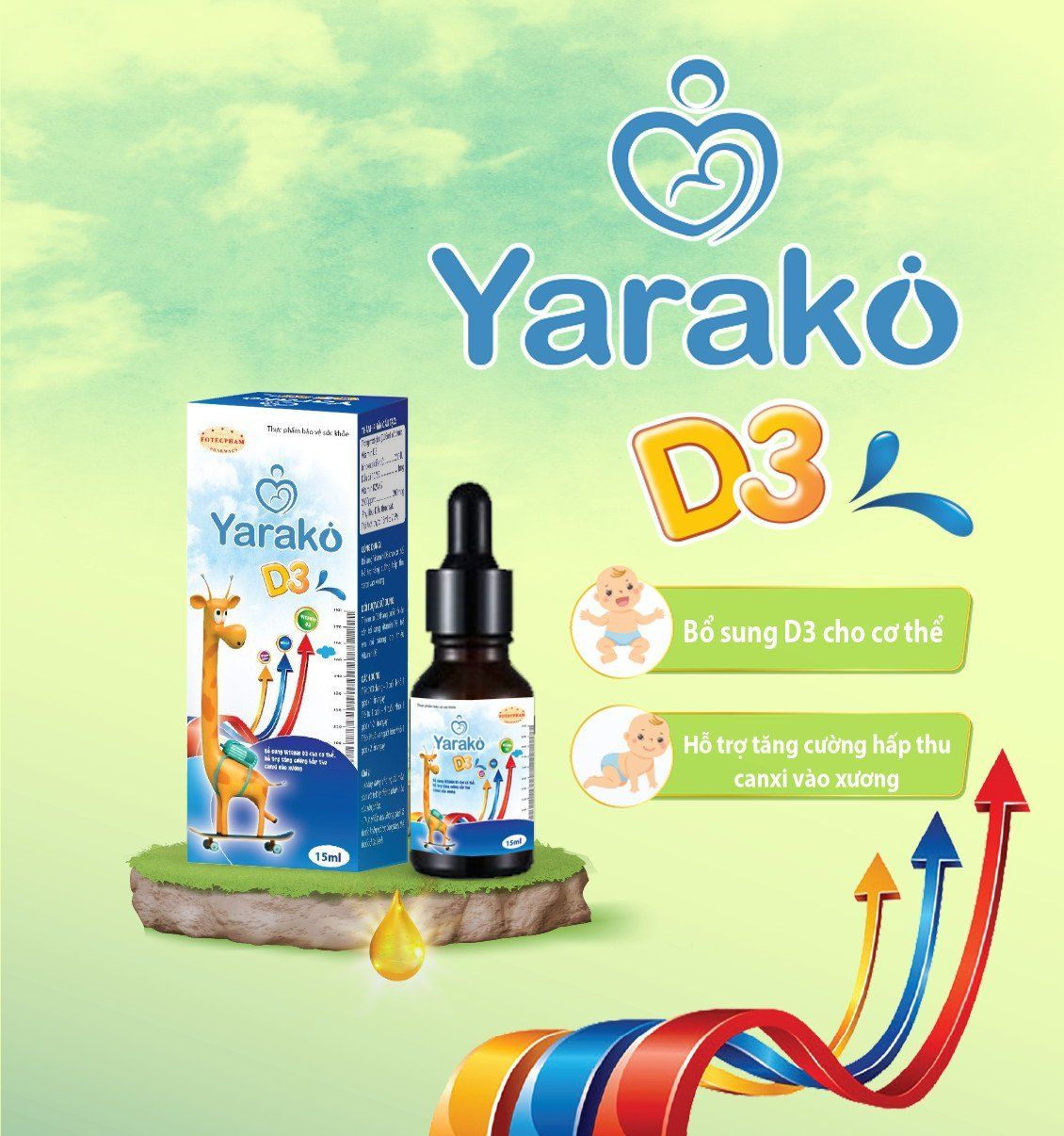 Vitamin D3K2 Yarako Japa Kids 15ml Bottle - Helps Enhance Genuine ...