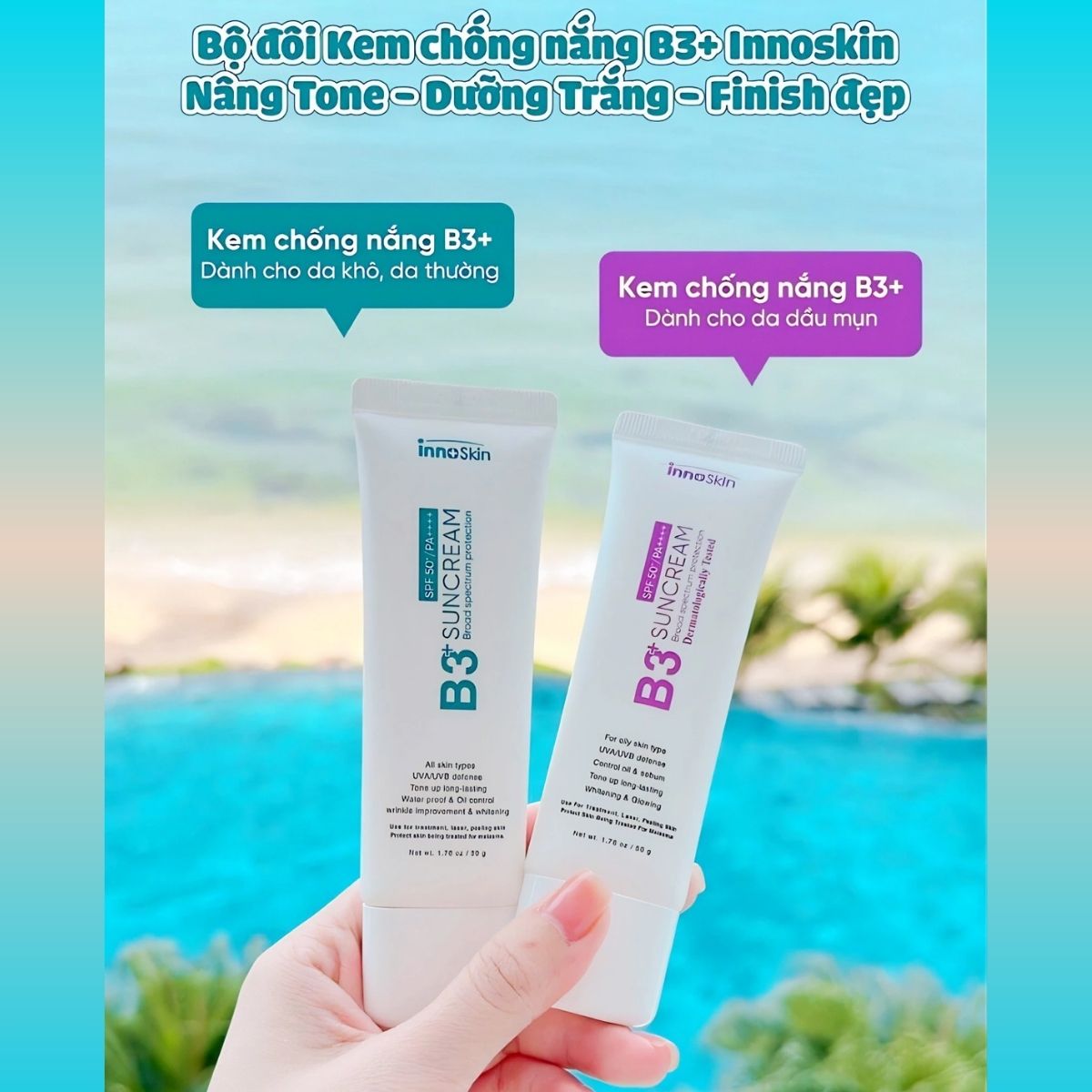 Innoskin Suncream B3+ Sunscreen SPF50+ PA++++ Korean Oil Control ...