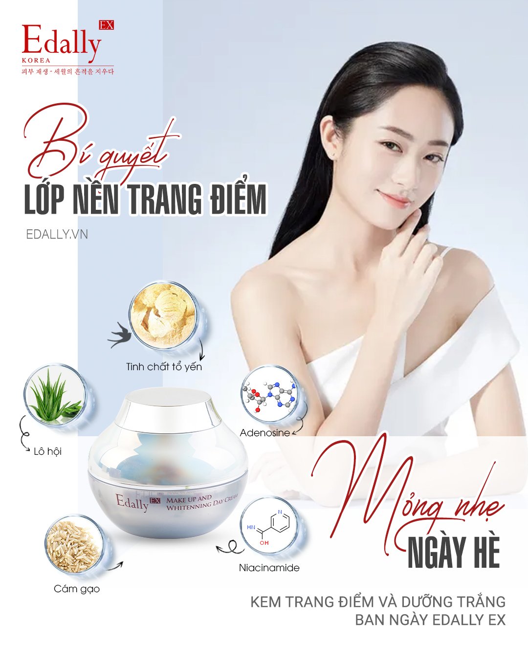 Edally Ex Korean Makeup and Whitening Cream, Natural Tone 50g jar ...