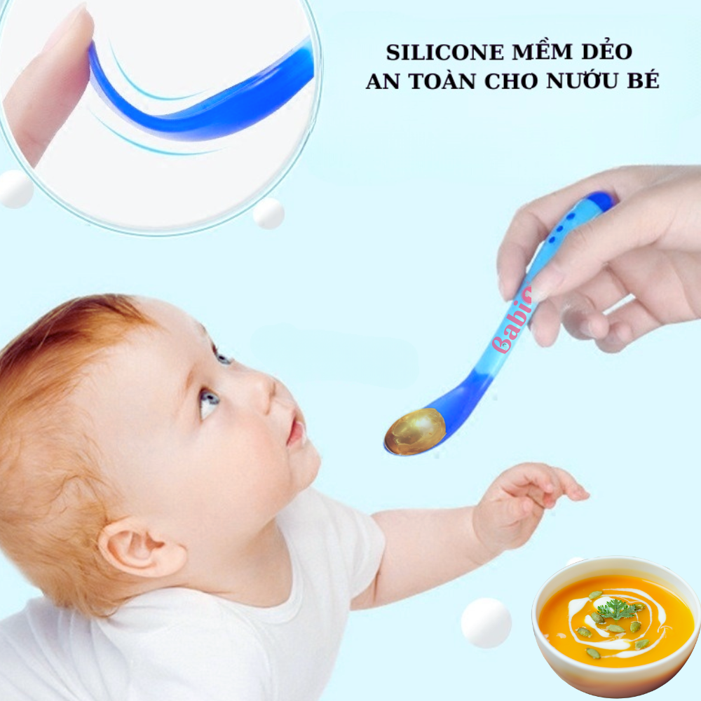 Babi1 Baby Feeding Spoon Heat Sensor Hot Alarm, Silicone Baby Feeding ...