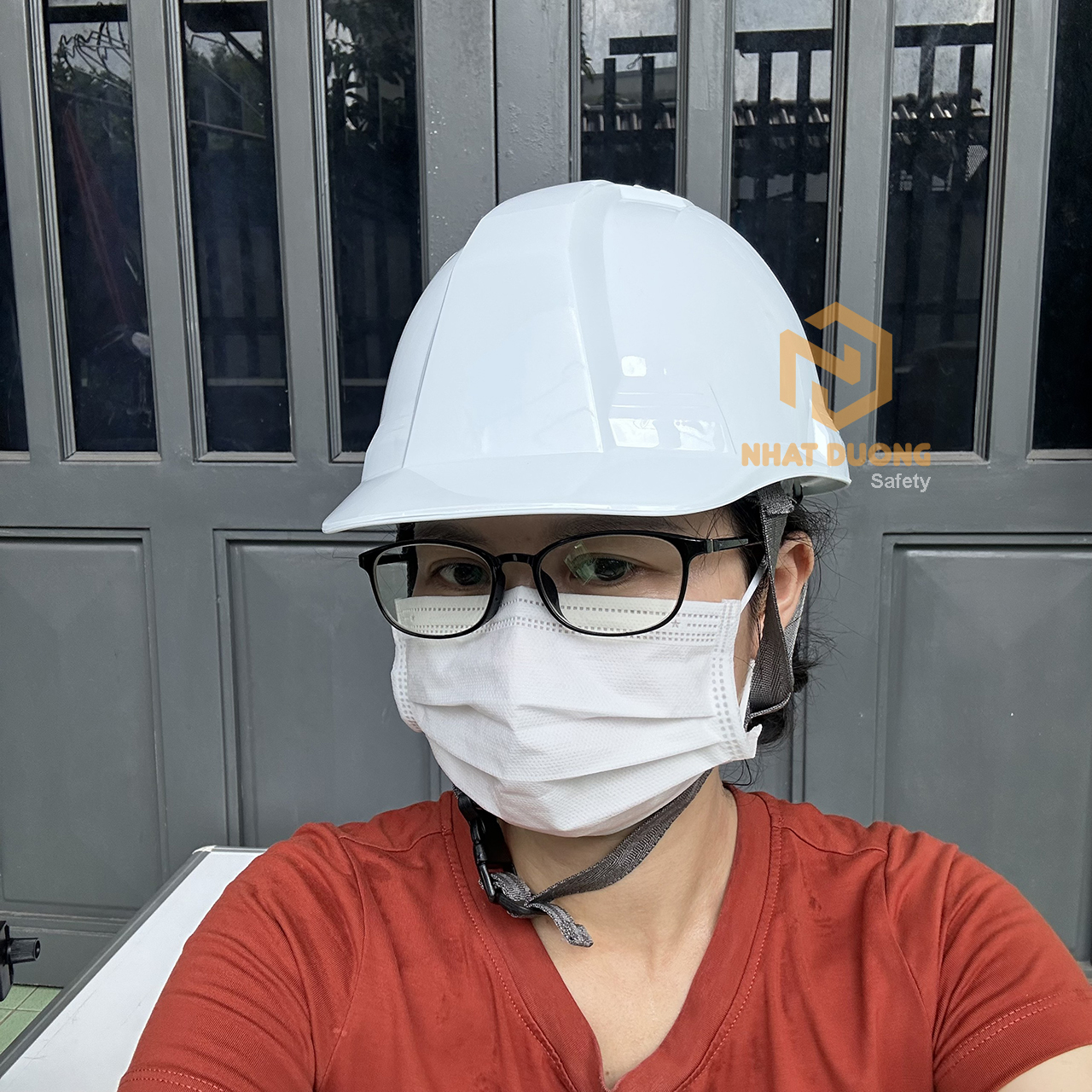 White labor safety helmet N04 with screw lock, engineer and worker hat ...