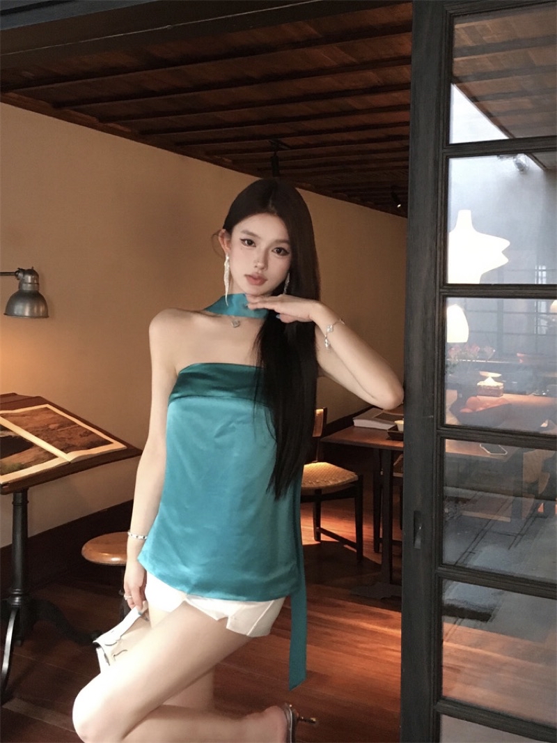 EXTREMELY BEAUTIFUL SIMPLE SILK TUBE SHIRT | Shopee Malaysia