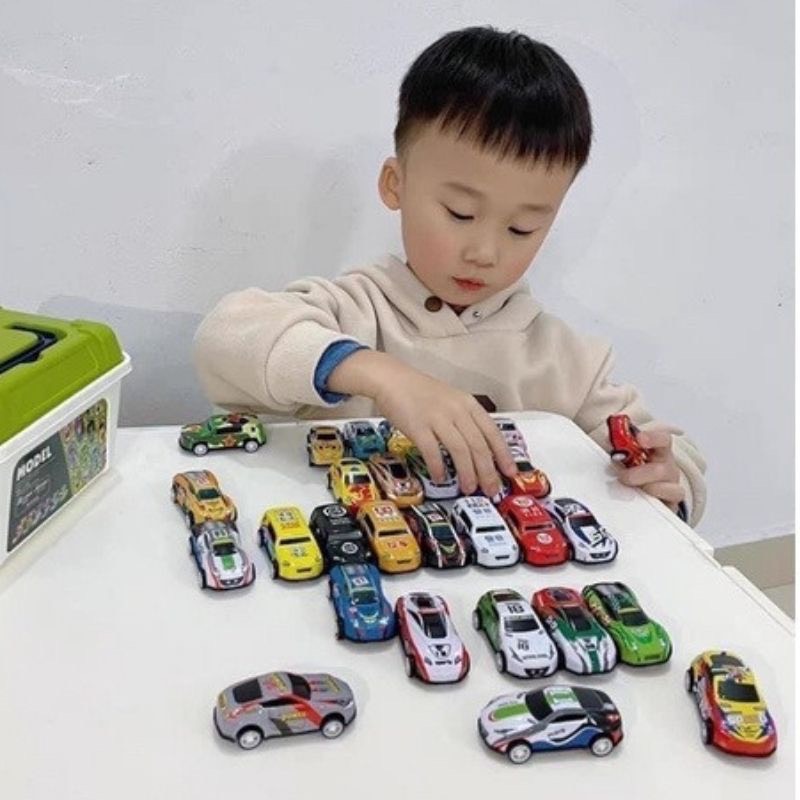 Box of 30 high-quality alloy pull-back toy cars for children, small and ...