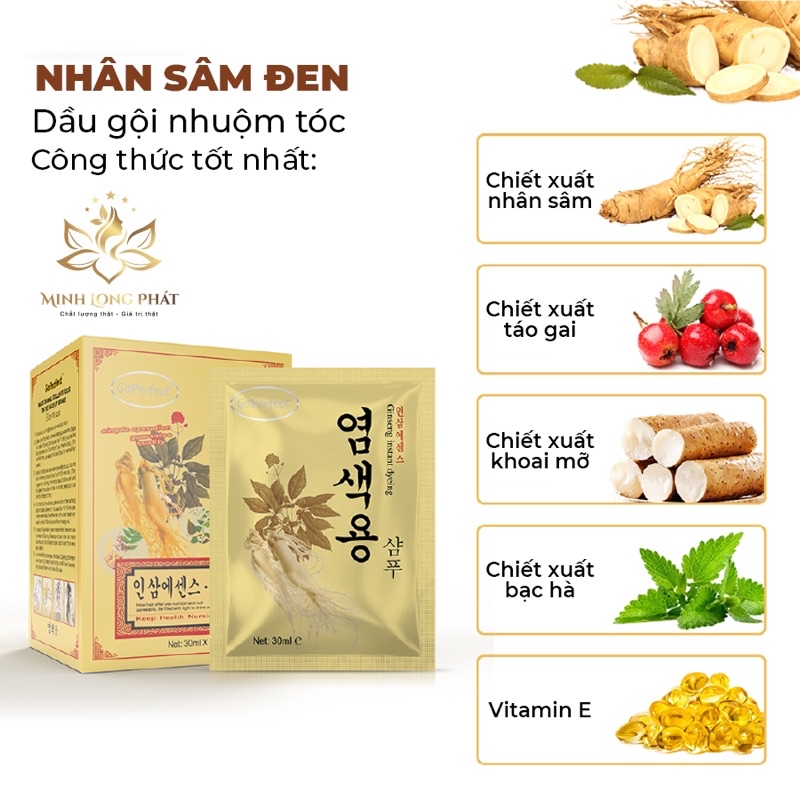 (COMBO 5 GINSENG BOXES) 50 packs of ginseng silver shampoo - free ...