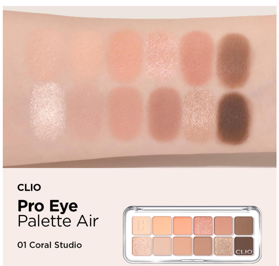 (Full Color) Clio Eyeshadow 12 Boxes Pro Eye Palette Air - Colors 02-04 ...