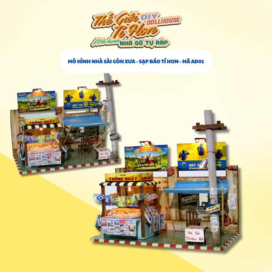 Tiny Miniature World - Self-Assembled Wooden House - Tiny Newspaper ...