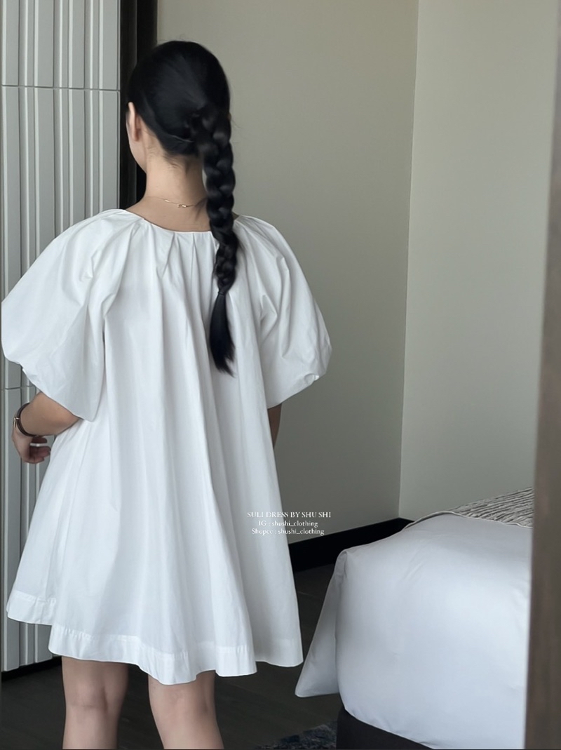 Suli Dress - Shrugged Shoulder Babydoll Dress (original photo) | Shopee ...
