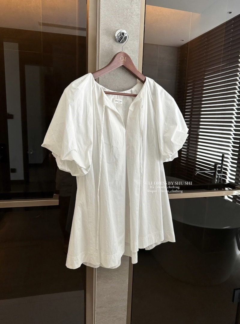 Suli Dress - Shrugged Shoulder Babydoll Dress (original photo) | Shopee ...
