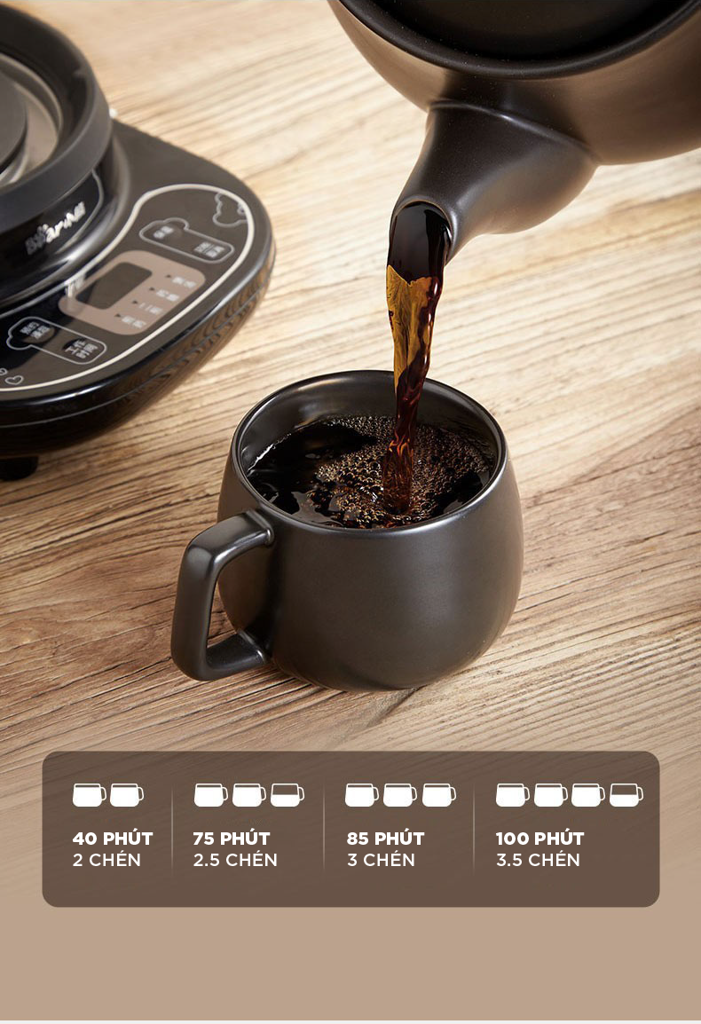 Bear JYH-C30A1 3L multi-function electric medicine kettle, Ceramic, 500W, Removable Base, With ...