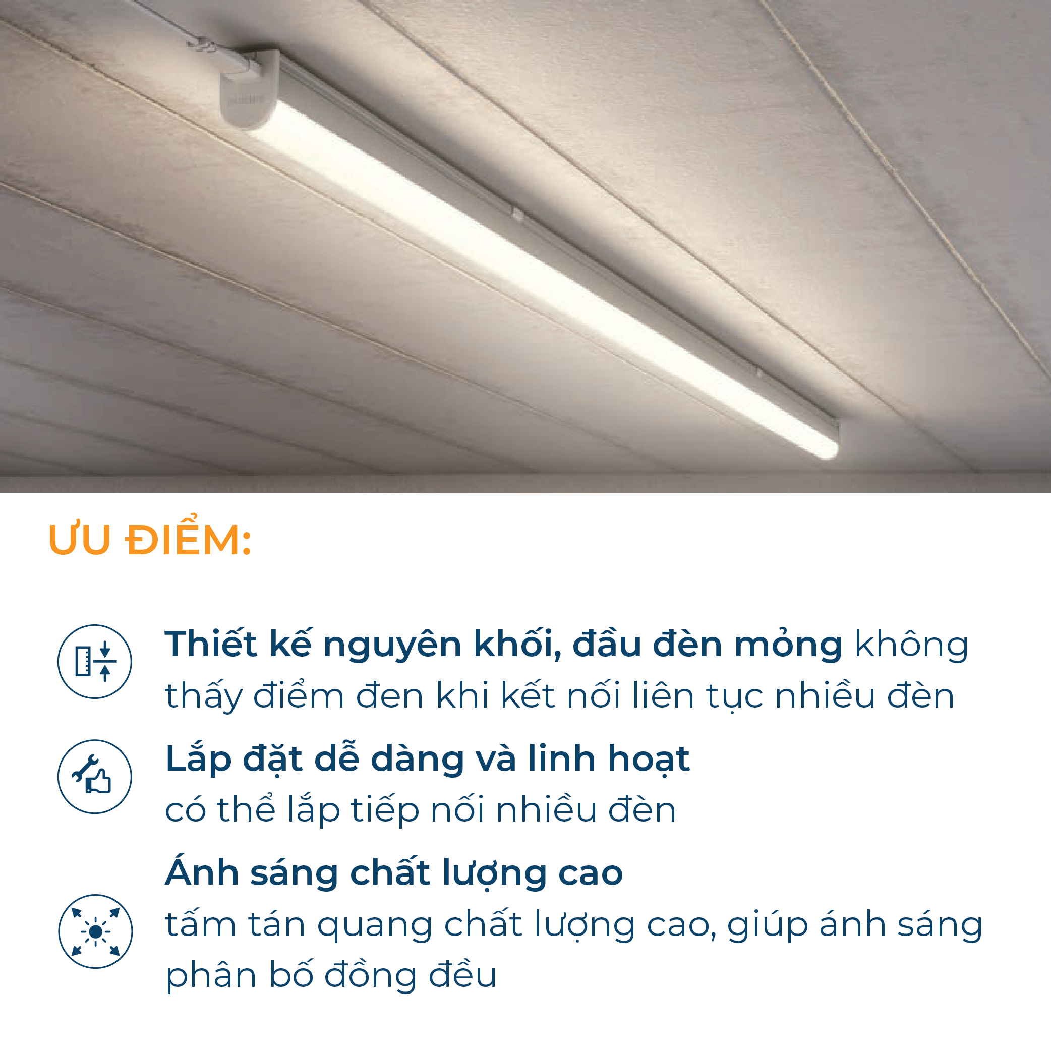 PHILIPS LED tube light trough set BN068C (01 light) - Yellow, neutral ...