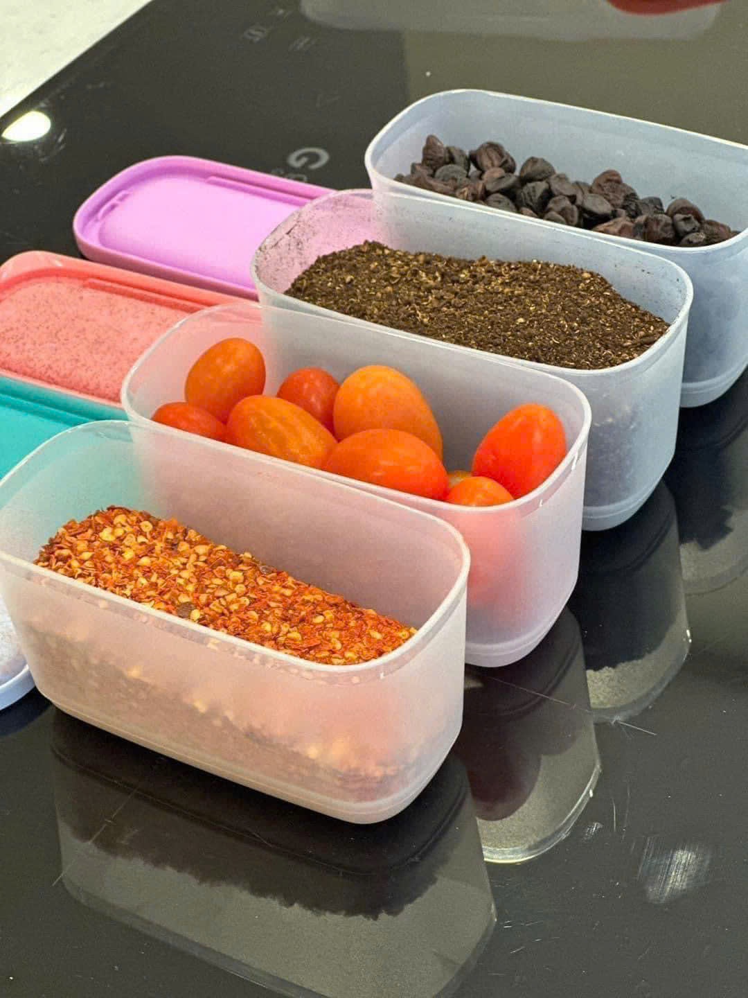 Tupperware Cubix Mini Rectangular 250ml food storage box set - Genuine ...