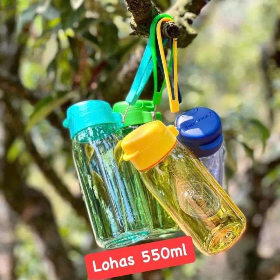 Genuine Tupperware Lohas Flask Transparent Virgin Plastic Water Bottle ...