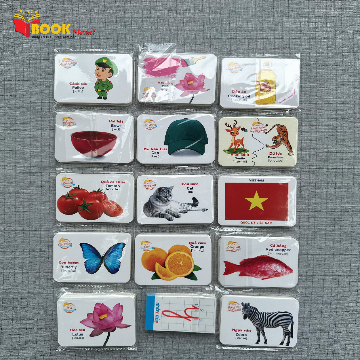Flashcard BOOK / Bilingual BOOK MARKET - Smart Learning Card Set FOR ...