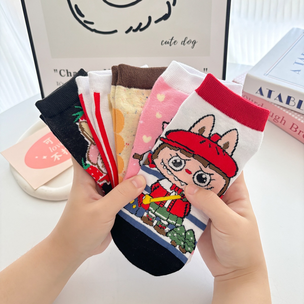Colorful Labubu short socks | Shopee Malaysia