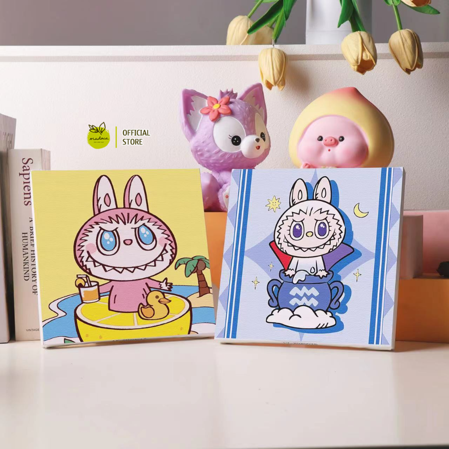 [SYNTHESIS] Labubu mini coloring by number painting, size 20x20cm with ...