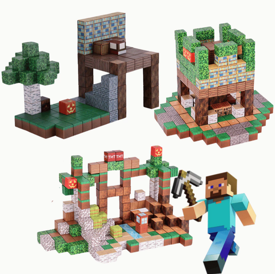 Minecraft Blocks Magnets Creative Toys, Minecraft Blocks 3D City ...