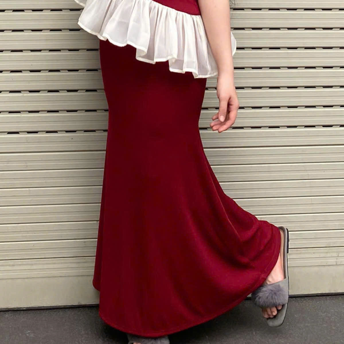 Big size long fishtail skirt, body hugging, comfortable and stretchy ...
