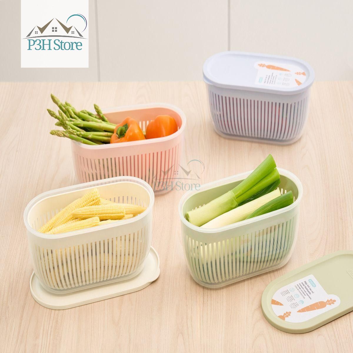 Oval Inochi Hokkaido onion and garlic vegetable storage box with mesh ...