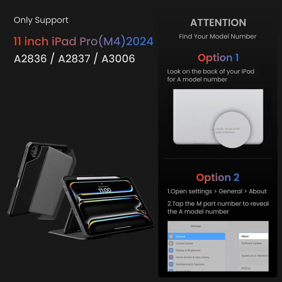 Tomtoc Inspire-B59 Tablet Pivot Case for 11 inch iPad Pro M4 2024 ...