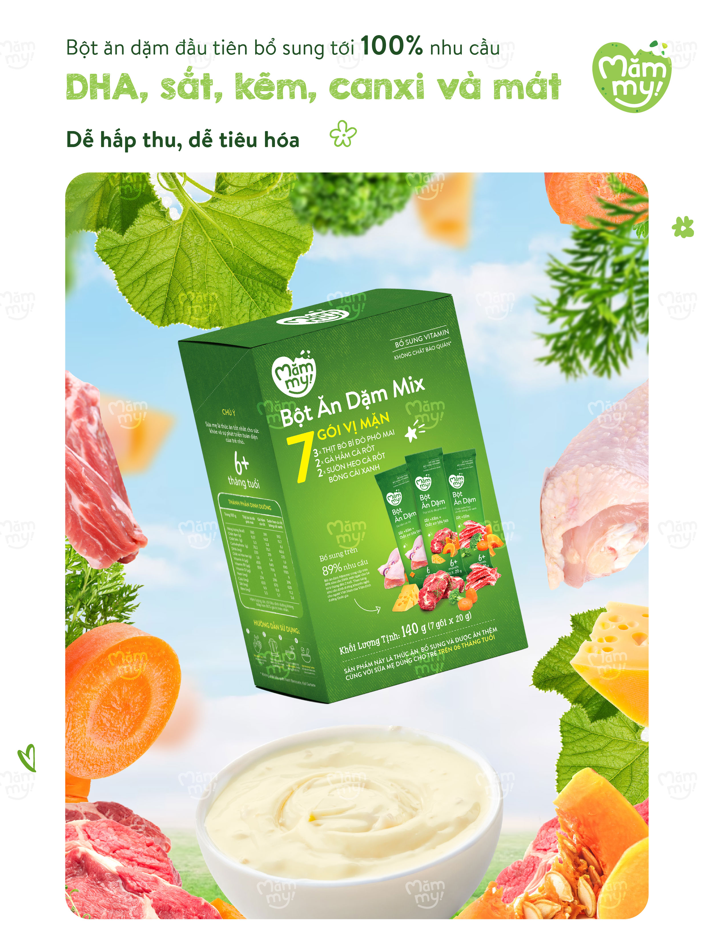 Mammy mixed weaning powder supplemented with DHA, calcium, iron to help ...