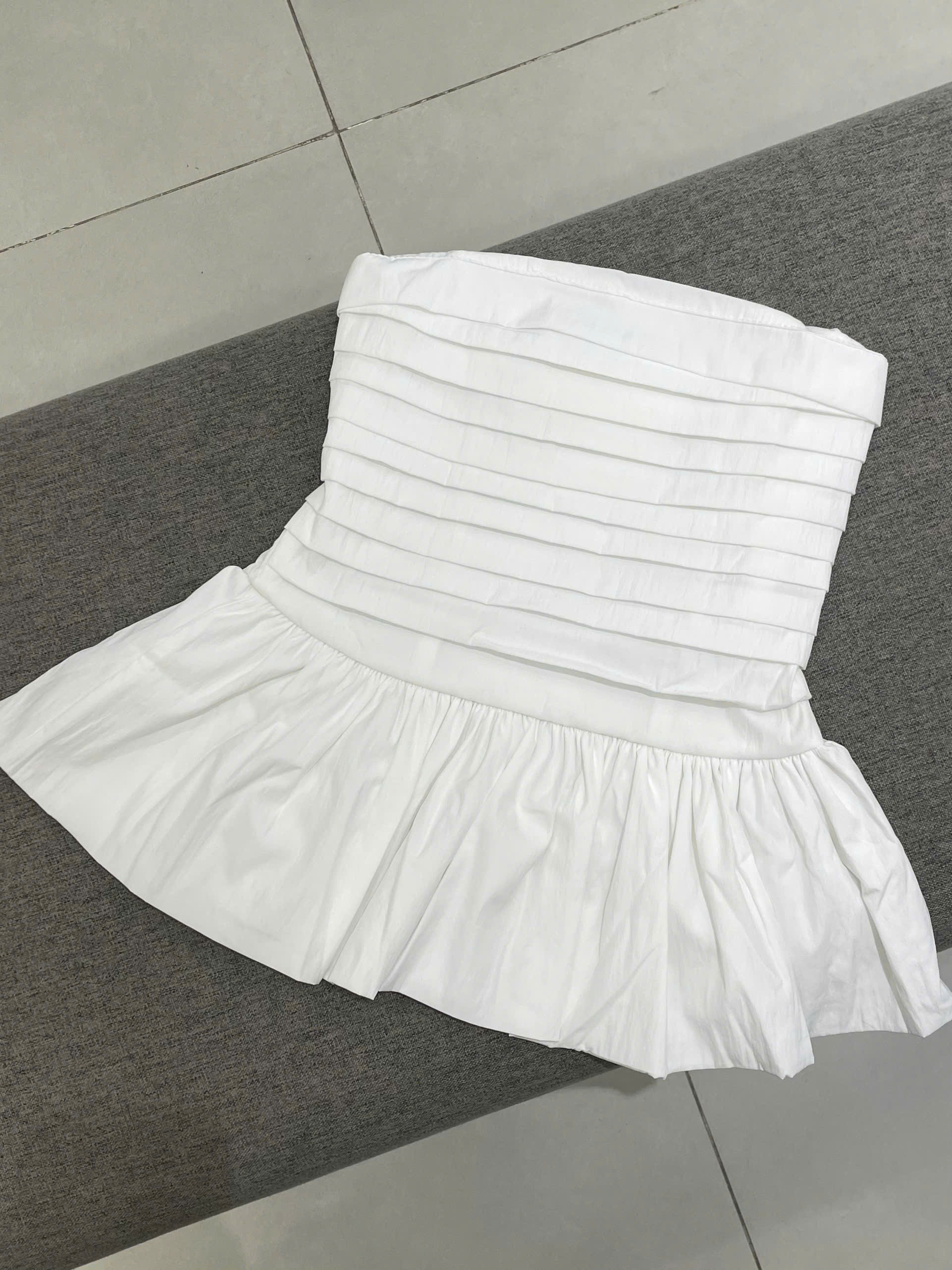 (OLDSCHOOL PHOTO) Ami Top A1077 soft windproof pleated bustier Top ...