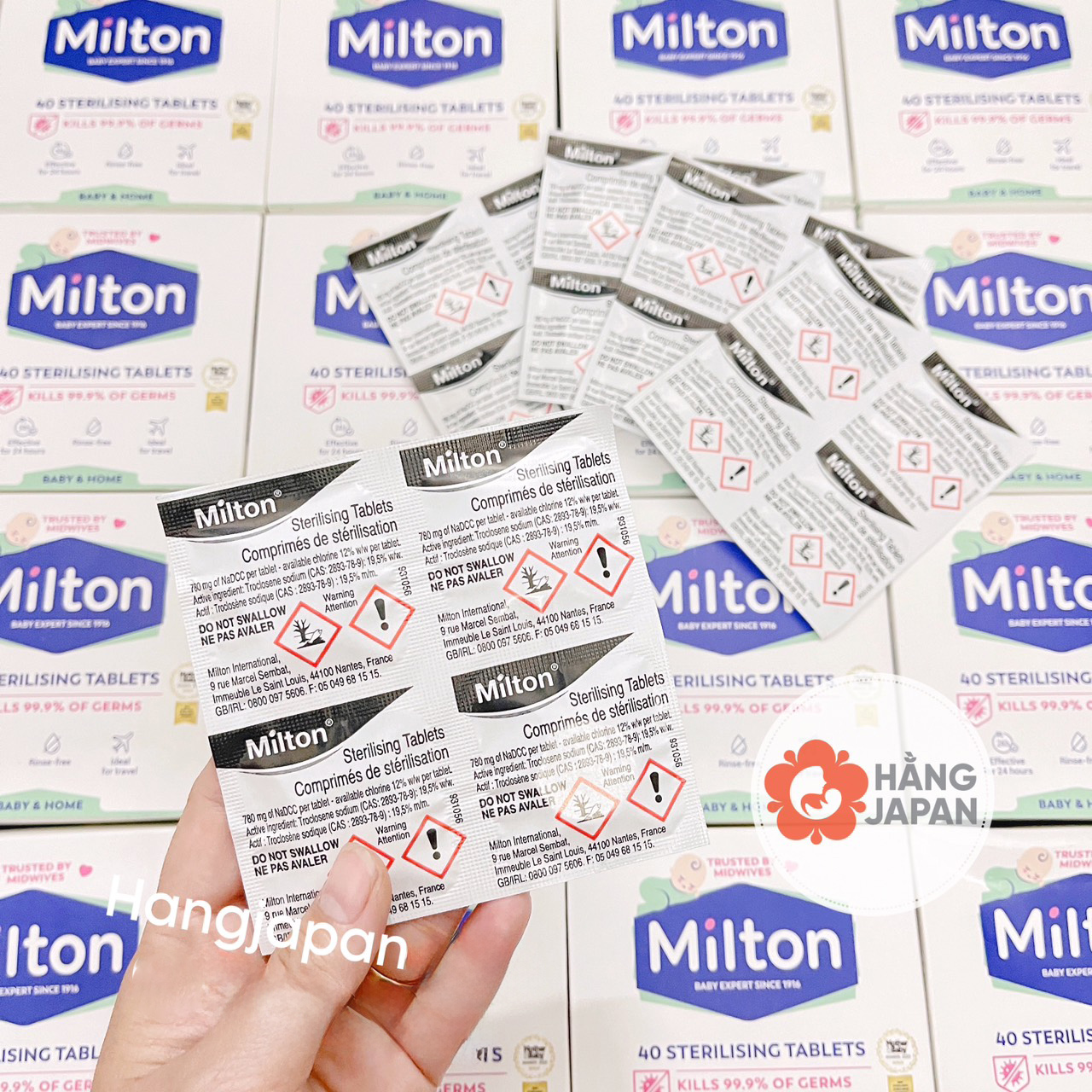 Milton effervescent tablets to disinfect milk bottles and teats, box of ...