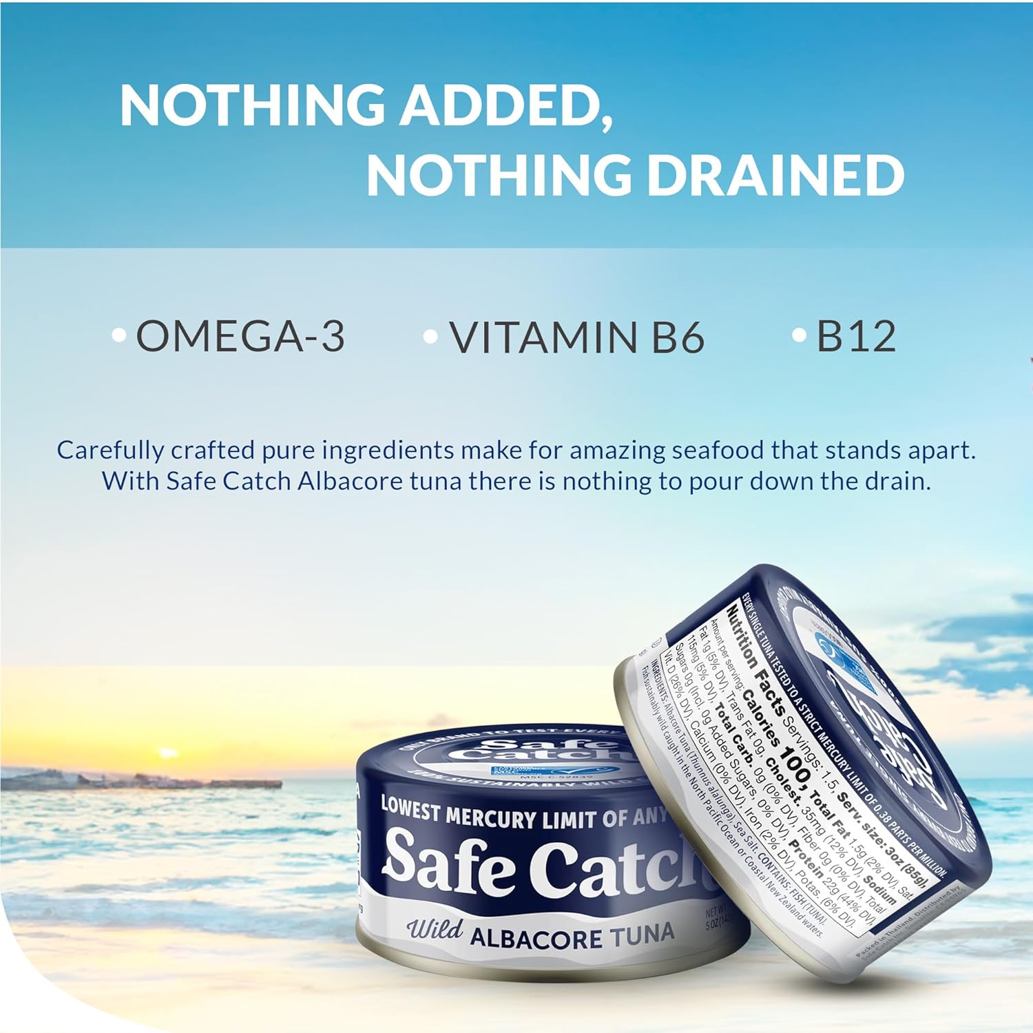 Wild Albacore Tuna Low Mercury Wild Tuna "Safe Catch": Box of 12 cans ...