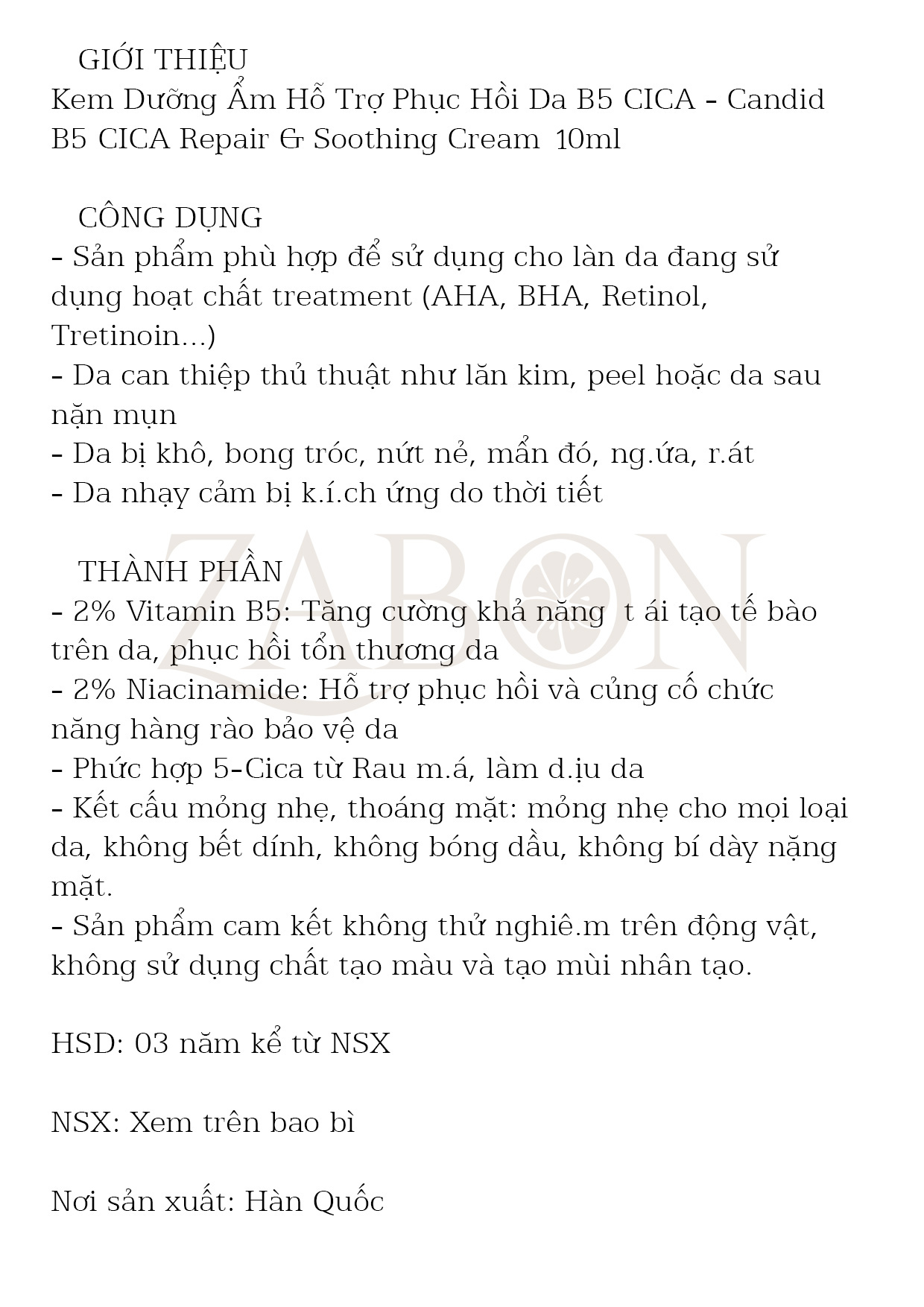 Combo of 2 Moisturizing Creams to Support Skin Recovery B5 CICA ...